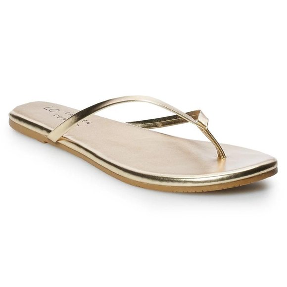 LC Lauren Conrad | Shoes | Lc Lauren Conrad Honey Womens Flip Flop Gold ...